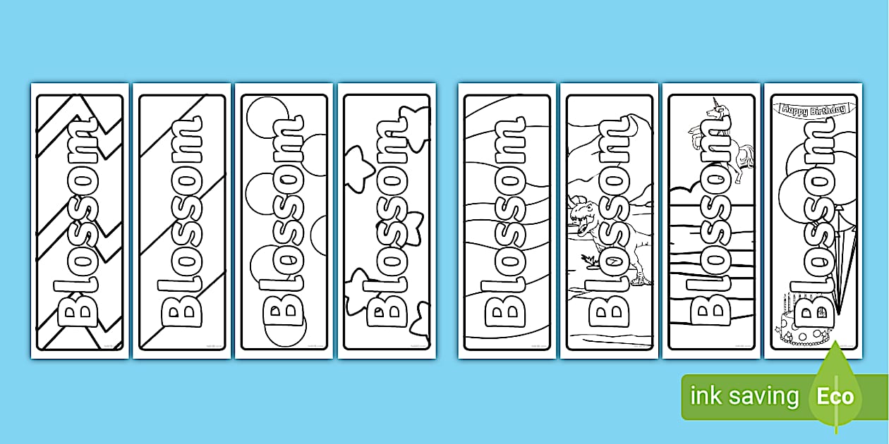Blossom Name Simple Colouring Bookmarks (teacher made)
