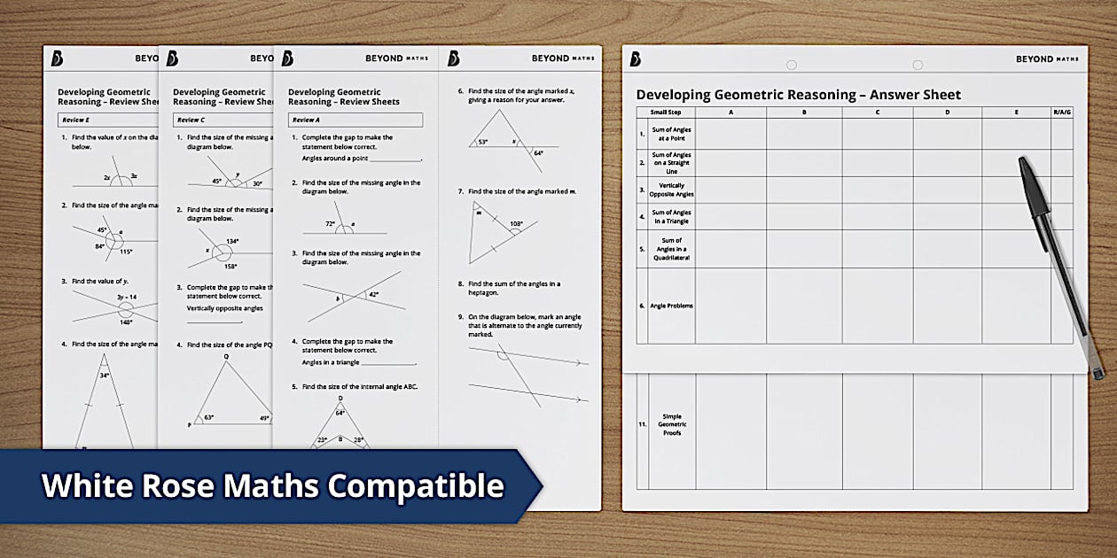 👉 Developing Geometric Reasoning Review Sheets - Twinkl