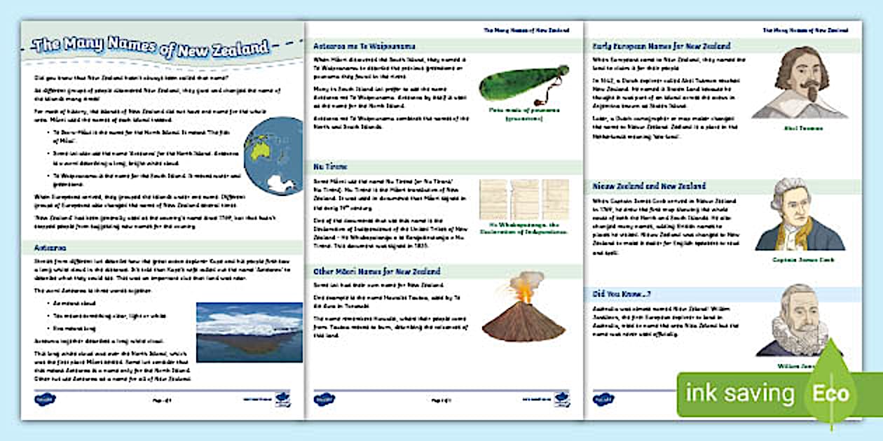 The Story Behind the Names: Aotearoa New Zealand | Twinkl NZ
