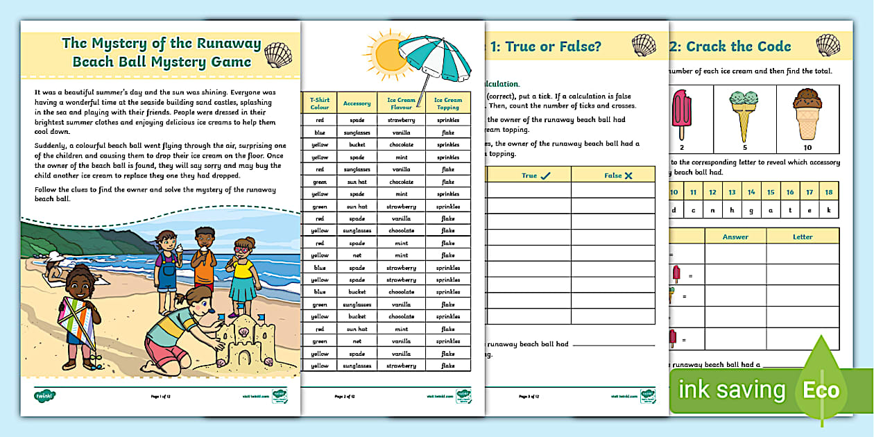 👉 Maths Mystery Game KS1 | The Mystery of the Runaway Ball