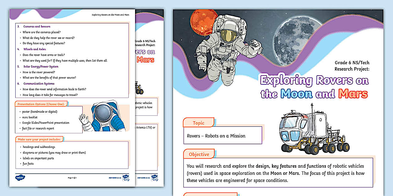 Grade 6 NS/Tech Research Project: Exploring Rovers on the Moon and Mars