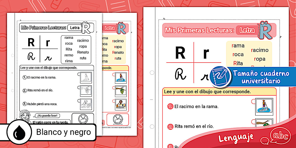 Primeras | Lecturas Cortas | Letra | R | Lenguaje y Comunicación