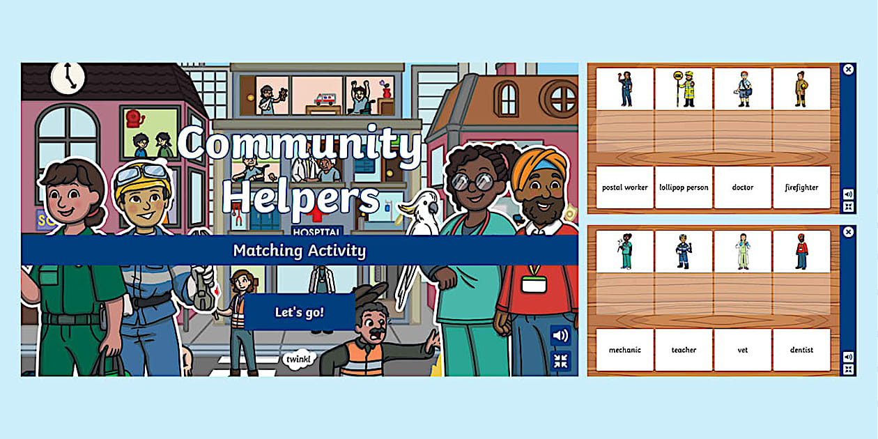 Community Helpers Interactive Matching Game (teacher made)