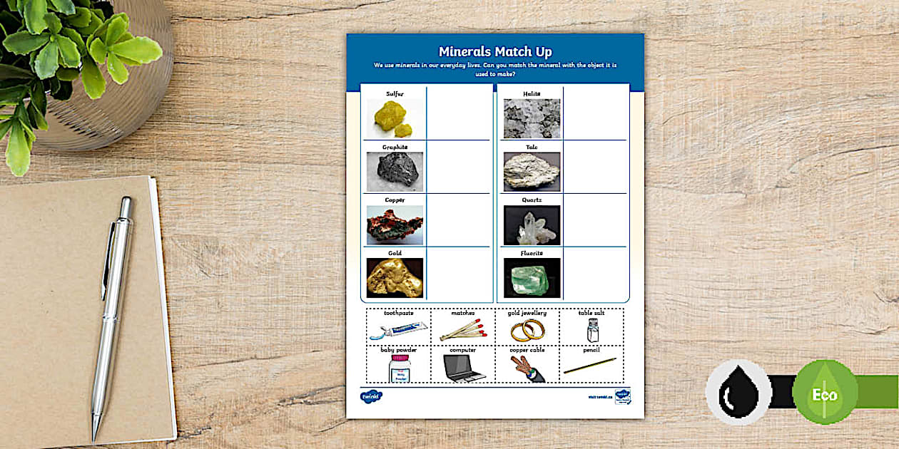 Mineral Uses Mix and Match Activity (teacher made) - Twinkl