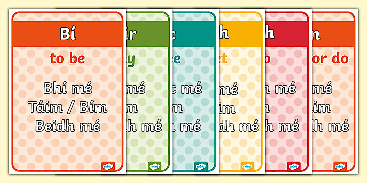 Irish Verb Conjugation Posters | Briathra Neamhrialta