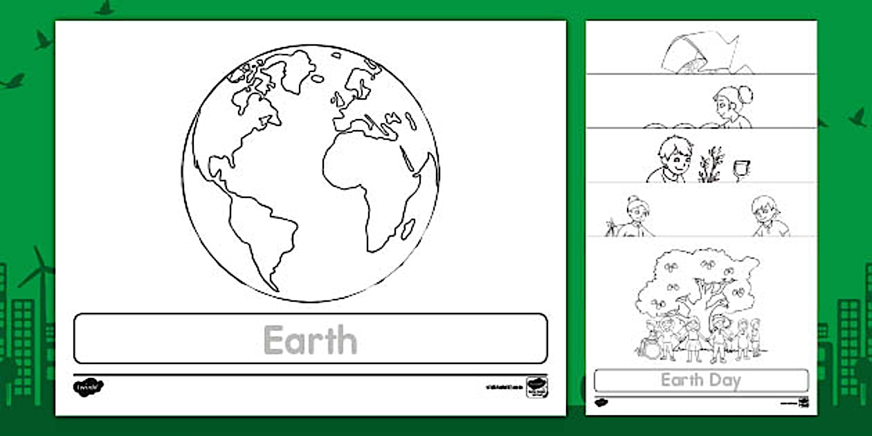 Printable Earth Day Coloring Page Worksheet | Twinkl USA
