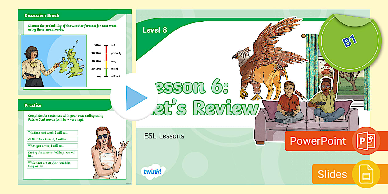 ESL Curriculum Level 8, Lesson 6 (teacher made) - Twinkl