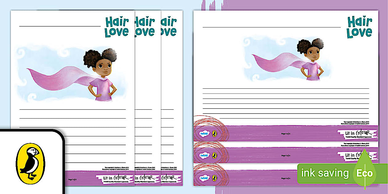 Hair Love Writing Frames | Lit in Colour | Twinkl Resources