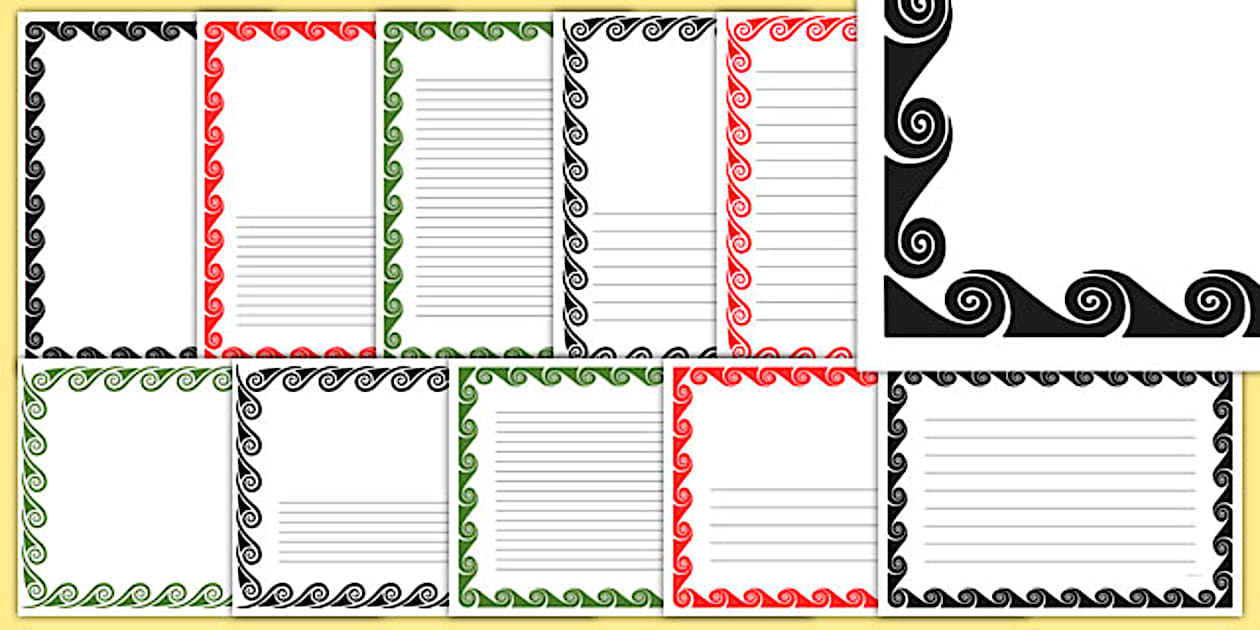Koru Māori Borders | NZ Primary English Resource - Twinkl