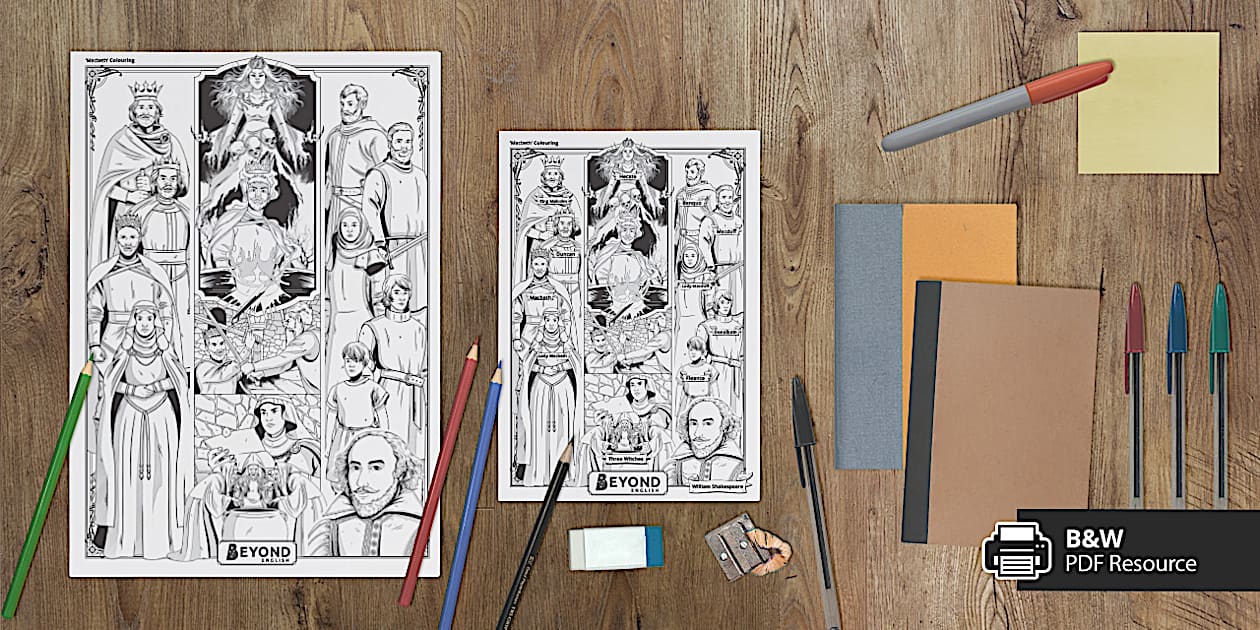 'Macbeth' Colouring Sheets (teacher made) - Twinkl