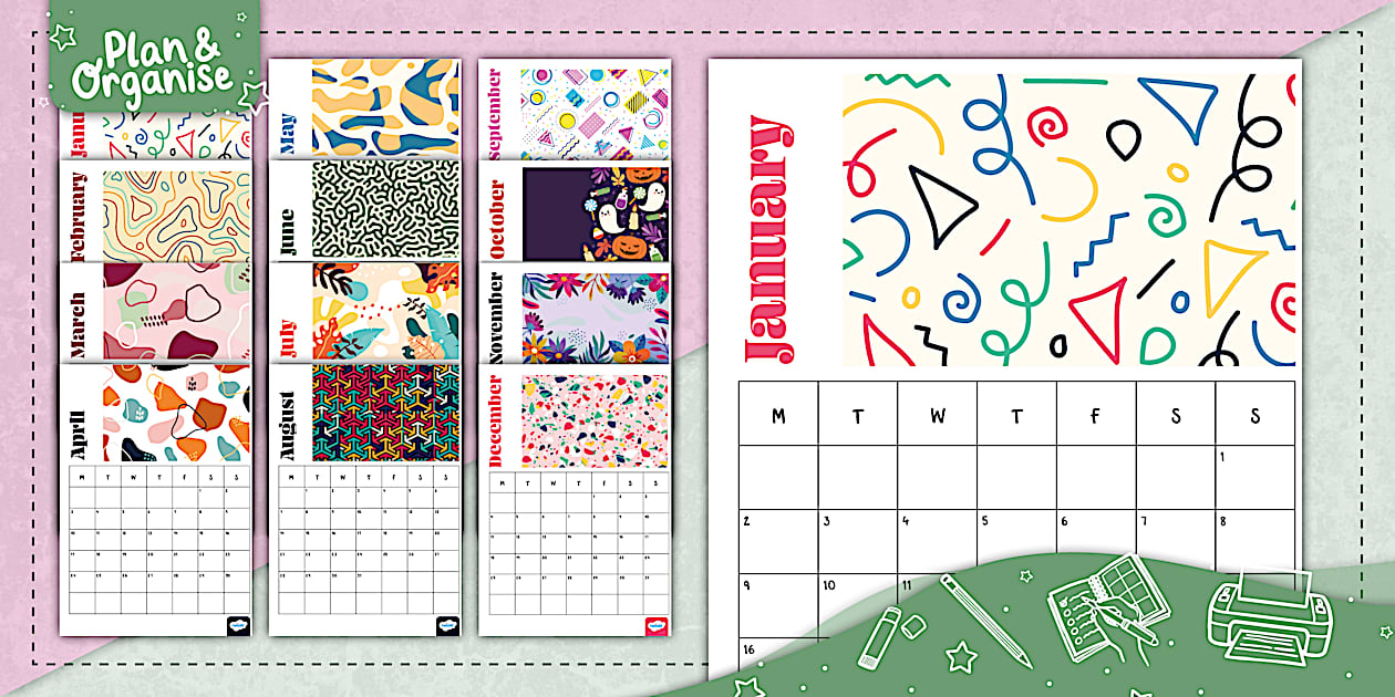Funky | Wall Calendar | Twinkl Busy Bees (teacher made)