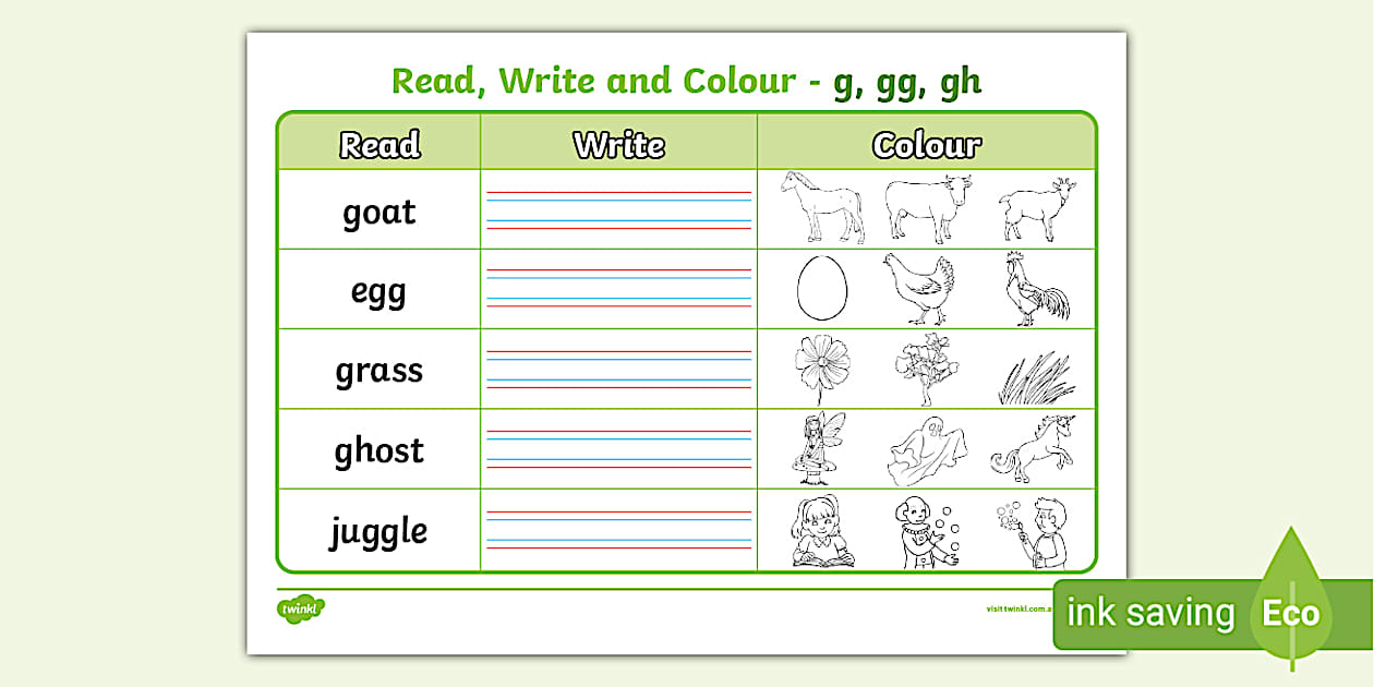 Read, Write and Colour (Hecho por educadores) - Twinkl