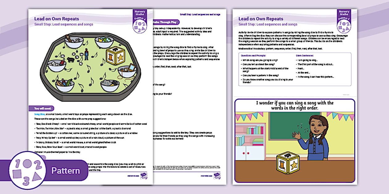 EYFS Nursery Maths Pattern Lead on Own Repeats Activity Tray