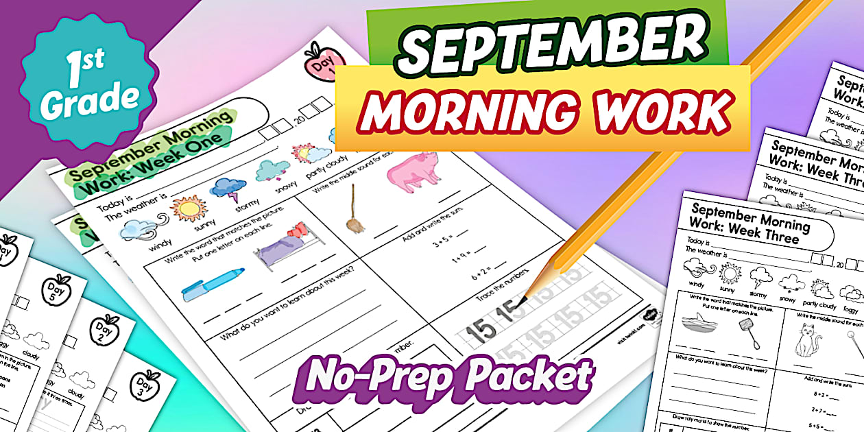 First Grade September Morning Work Bundle (Teacher-Made)