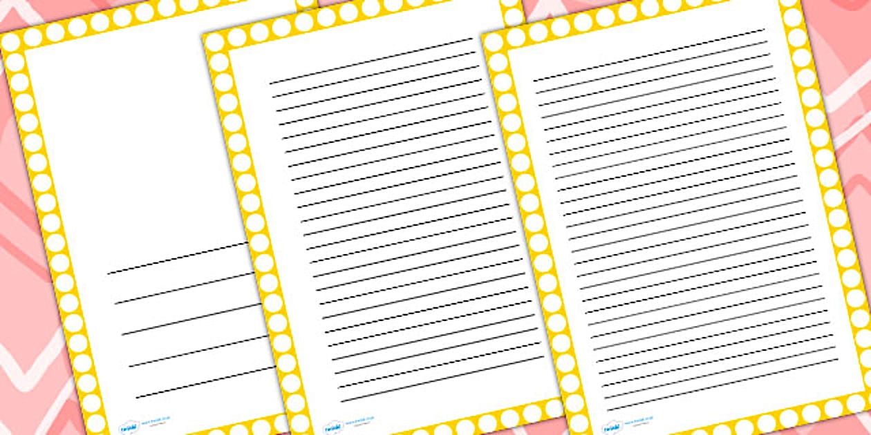 Editable Yellow With White Spots Page Borders - Twinkl