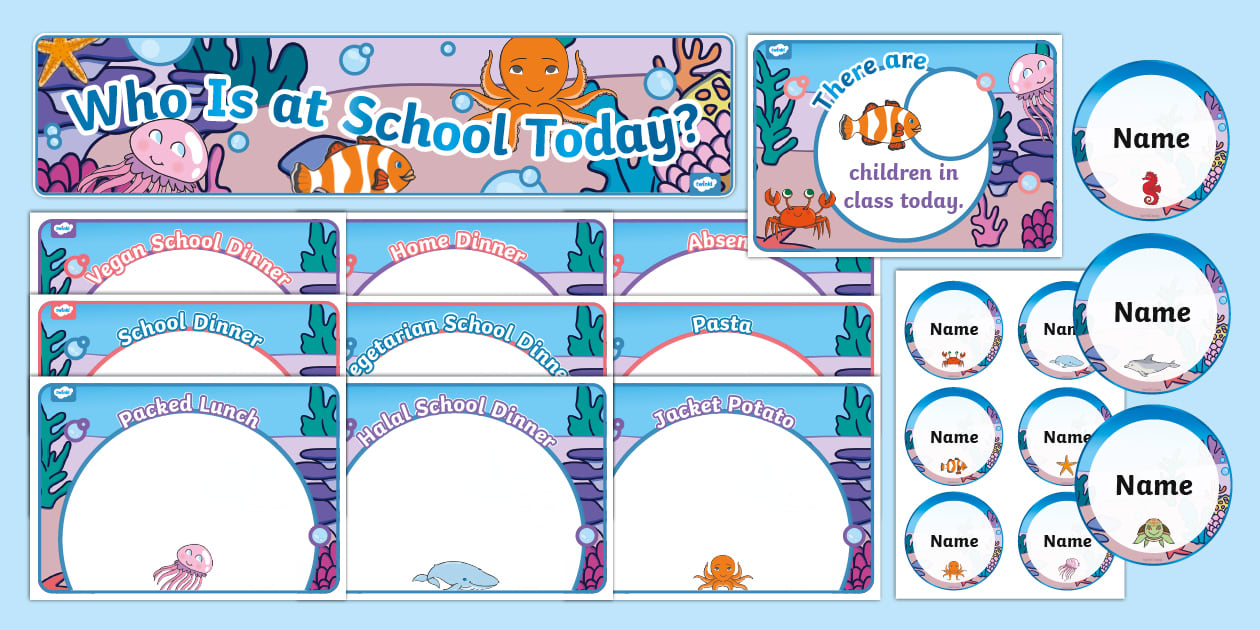 Under the Sea Self Registration Pack - KS1 (teacher made)