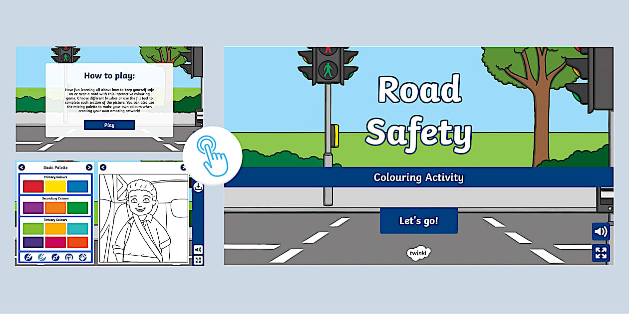 Road Safety Interactive Colouring Activity (teacher made)
