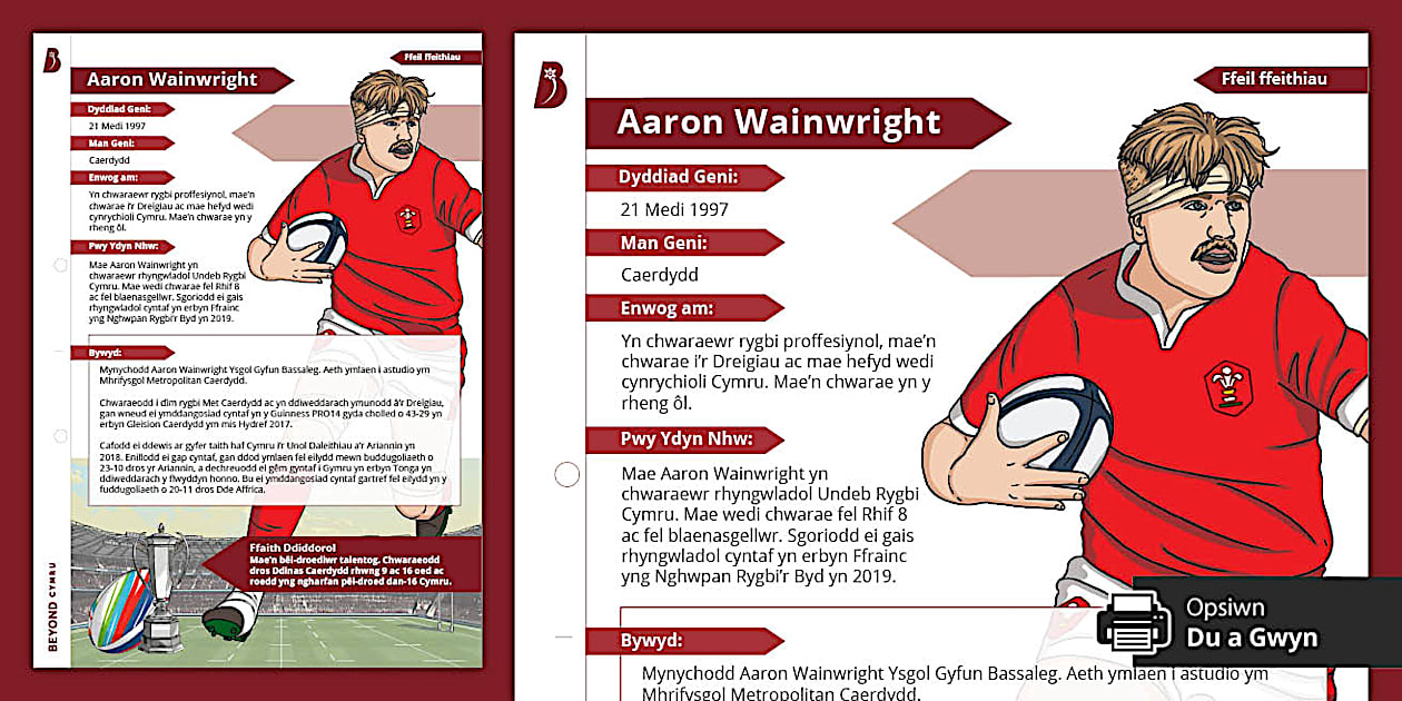 Ffeil Ffeithiau Aaron Wainwright (Teacher-Made) - Twinkl