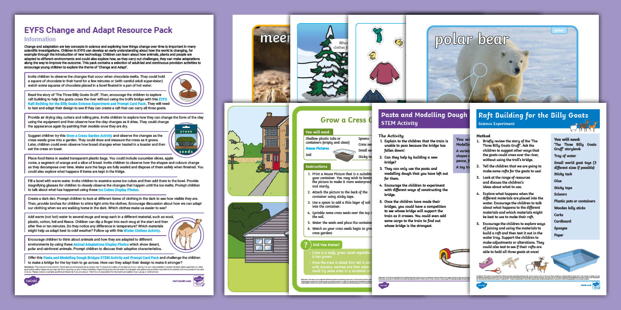 EYFS Change and Adapt Resource Pack | Twinkl