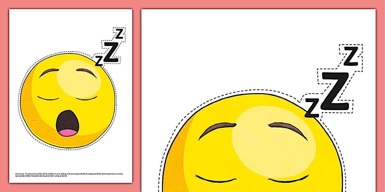 Sleep Emoticon Cut-Out (teacher made) - Twinkl