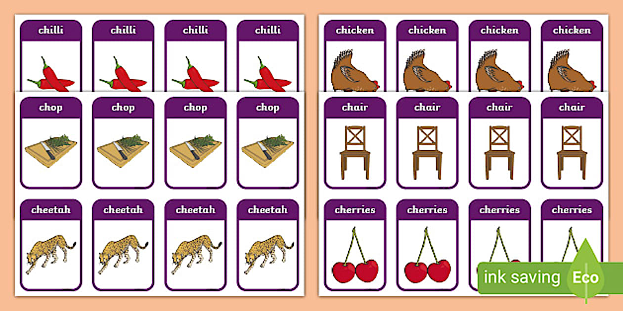 /ch/ Initial Sound Snap Cards Game (teacher made) - Twinkl