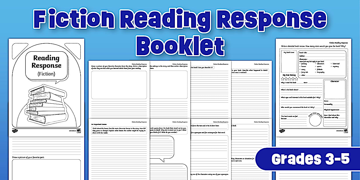 Fiction Reading Response Activity Booklet for 3rd-5th Grade