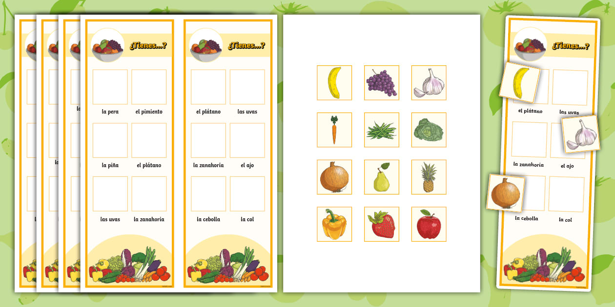 👉 Spanish: Fruit and Vegetables Vocabulary Cards - Twinkl