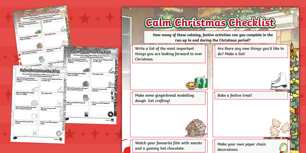 Calm Christmas Activity Checklist (teacher made) - Twinkl