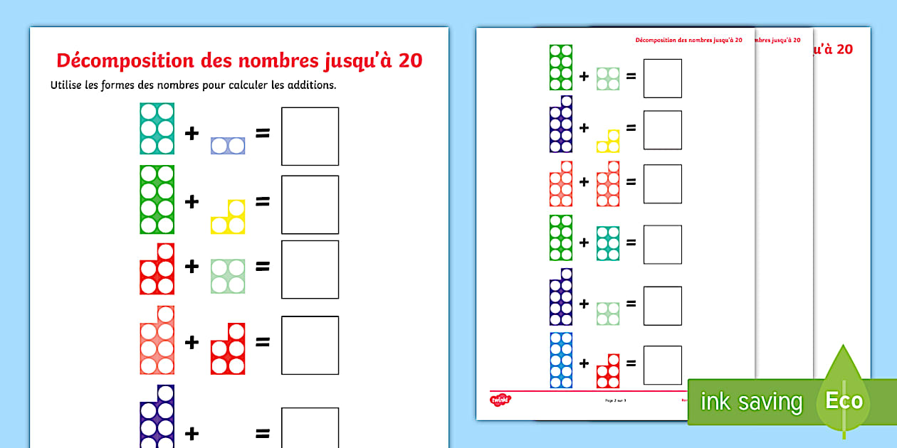 Décomposition des nombres jusqu'à 20 (Teacher-Made)