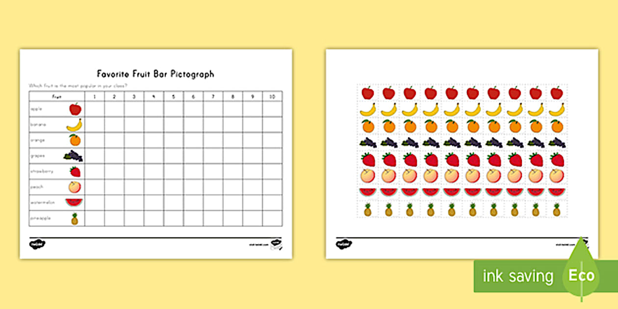 Editable Favorite Fruit Pictograph Worksheet (teacher made)
