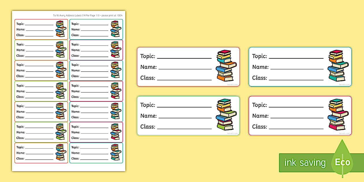 Editable Topic Jotter Sticker Labels (teacher made) - Twinkl