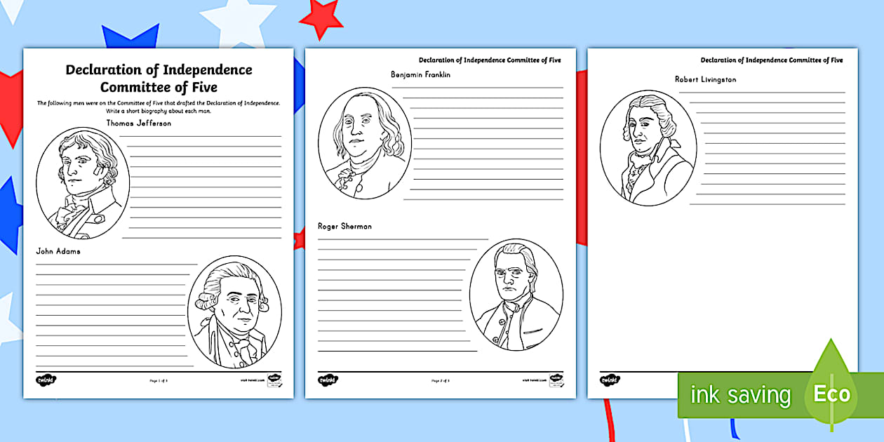Declaration of Independence Worksheet | Twinkl USA - Twinkl