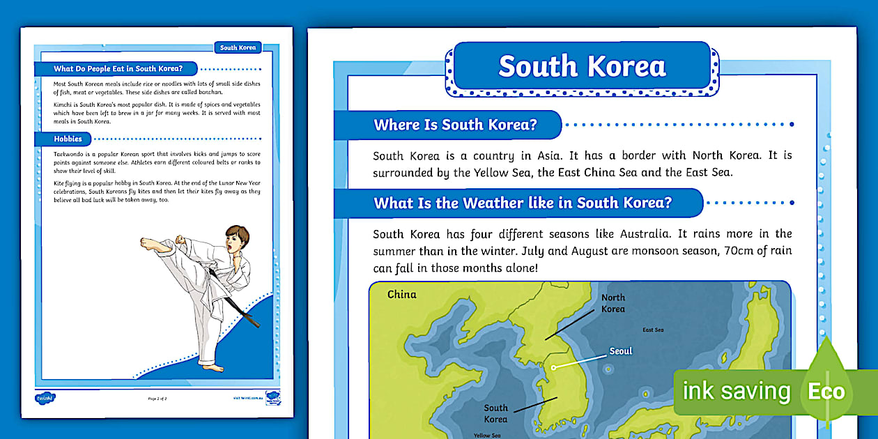 South Korea Fact File (Teacher-Made) - Twinkl