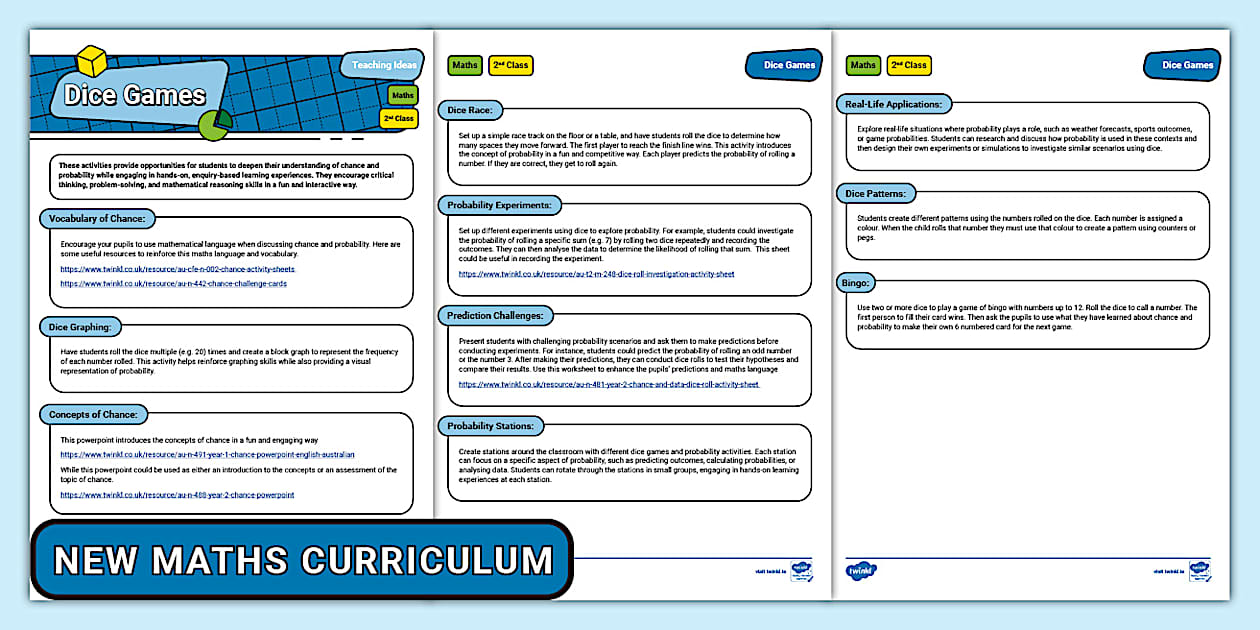 Dice Games Teaching Ideas | Twinkl Ireland (teacher made)