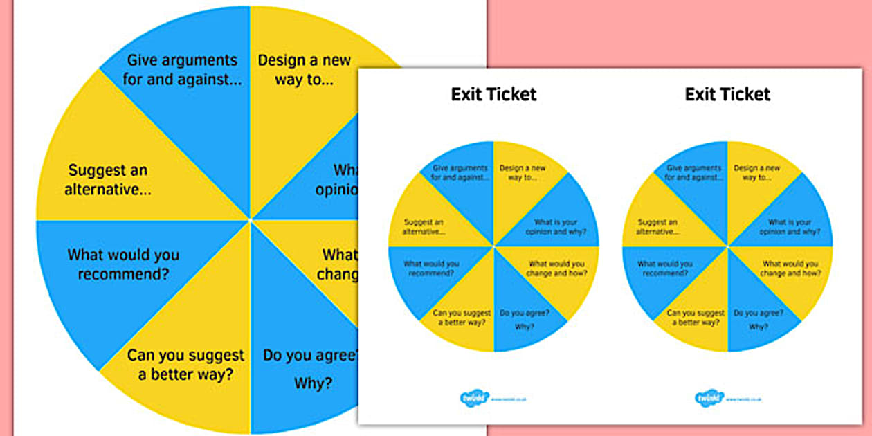 KS3 Blooms Taxonomy Question Wheel Create and Evaluate Exit Wheel