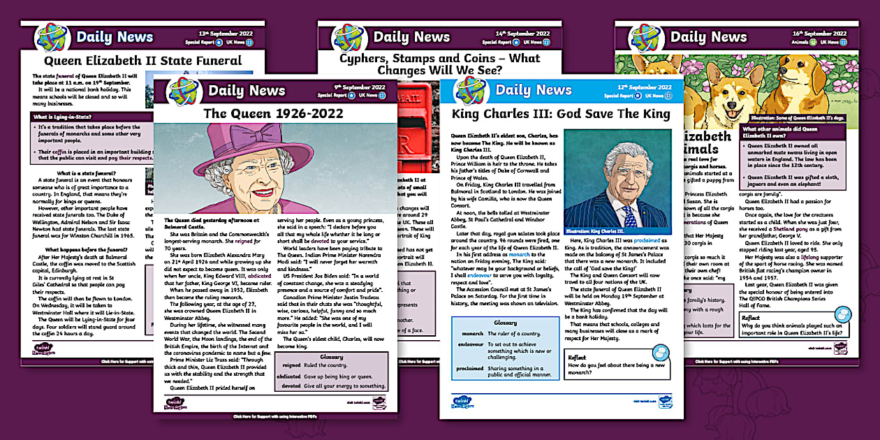 Transition in Monarchy - NewsRoom Reading Comprehension Pack