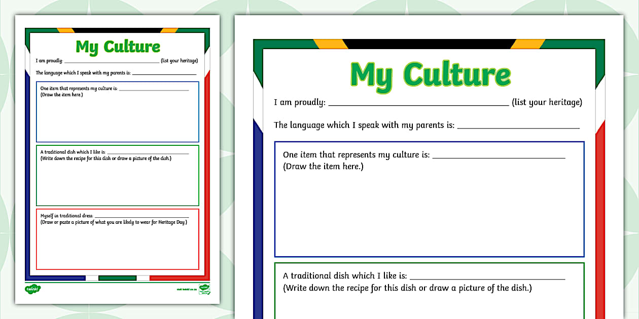 IP-Heritage Day - My Culture - Activity Sh (CAPS Aligned)