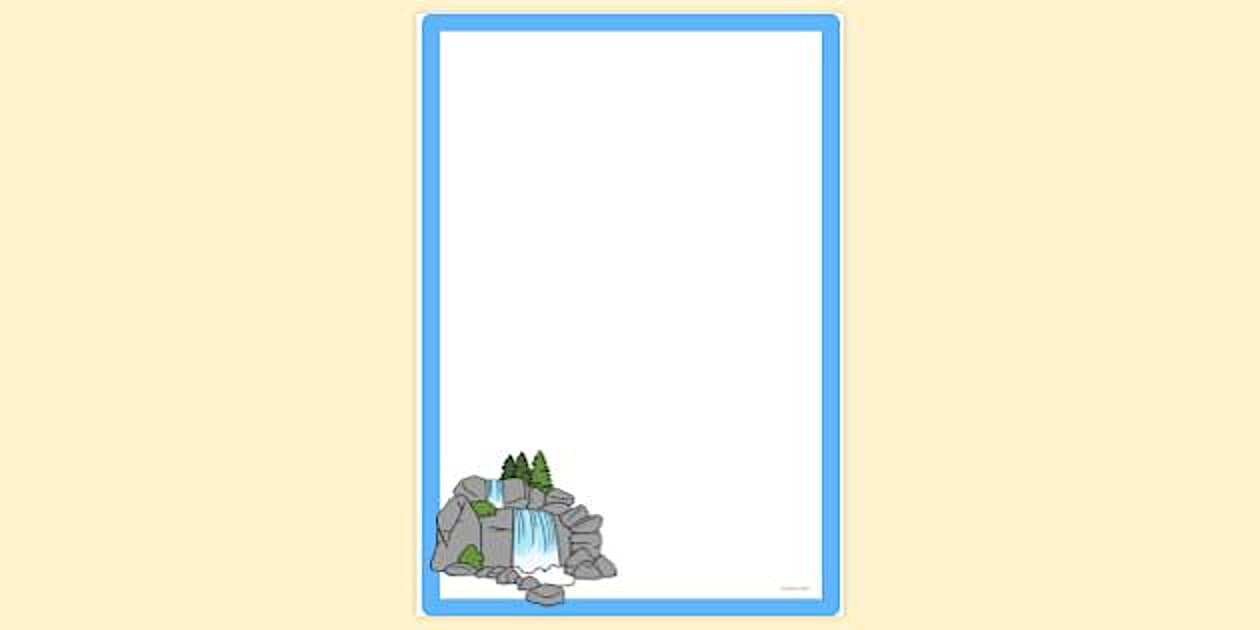 Waterfall Page Border | Page Borders | Twinkl (Teacher-Made)