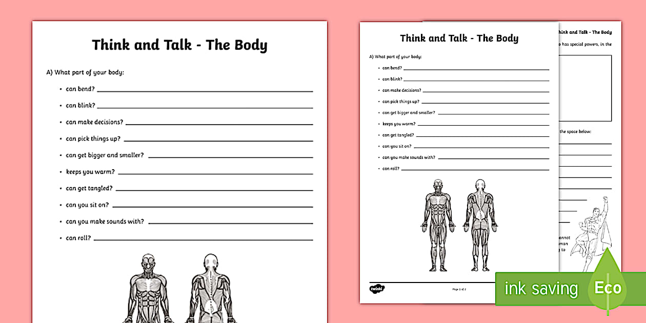 Think and Talk The Body Worksheet / Worksheet (teacher made)