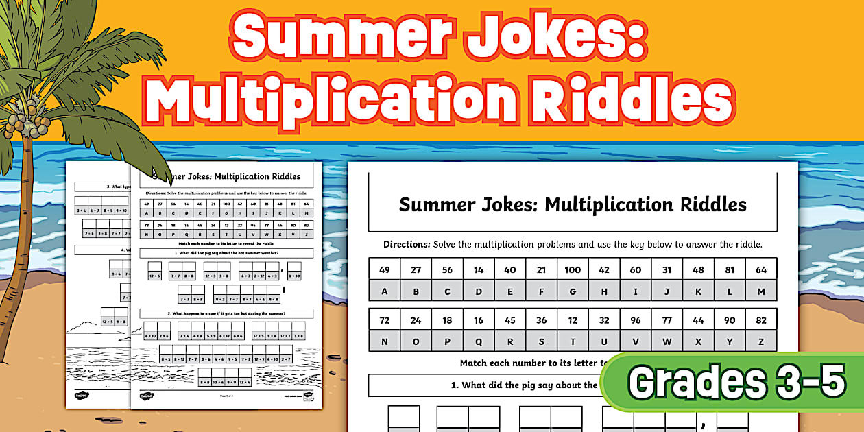 Summer Jokes: Multiplication Riddles for 3rd-5th Grade