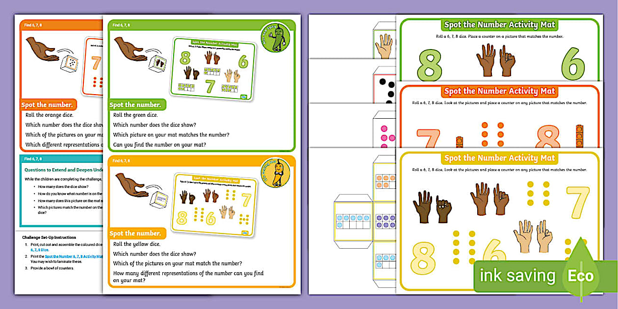 👉 EYFS Maths: Find 6, 7, 8 Chilli Challenge: Spot the Number