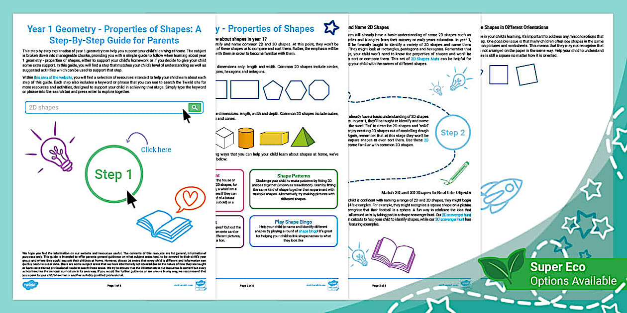 Year 1 Geometry - Properties of Shapes: A Step-By-Step Guide for Parents