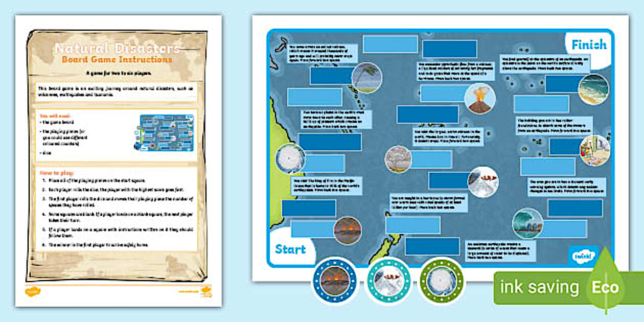 KS2 Natural Disasters Board Game (teacher made) - Twinkl