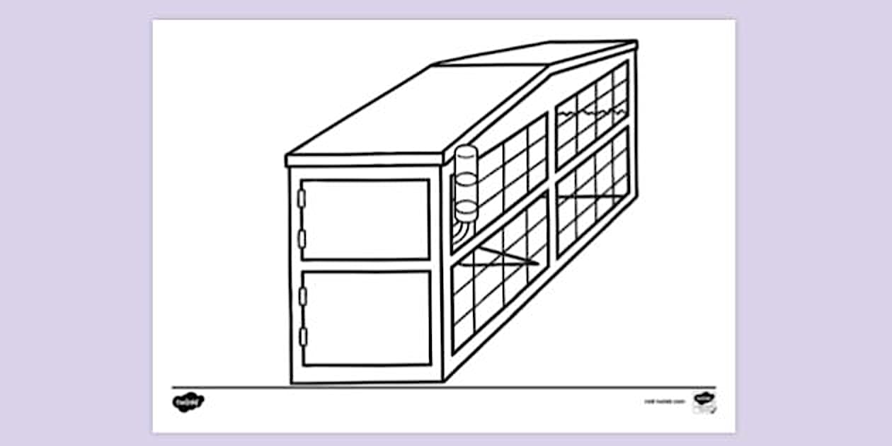 Empty Guinea Pig Hutch Colouring Sheet | Colouring Sheet