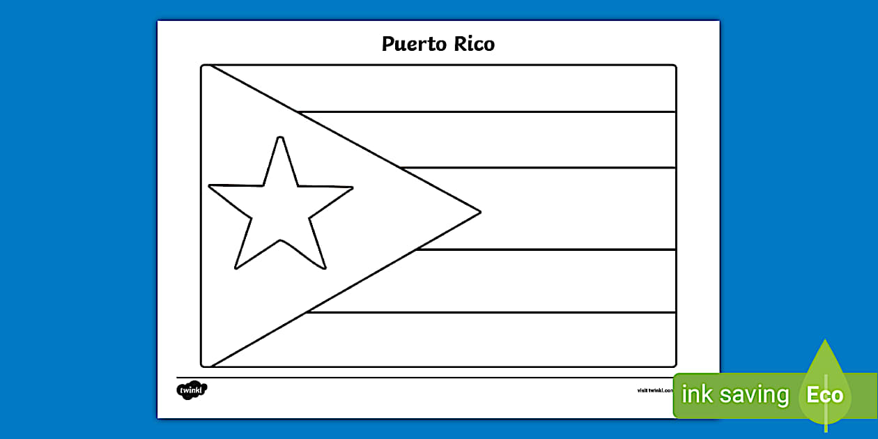 Puerto Rico Flag Colouring Sheet - Colouring | Twinkl