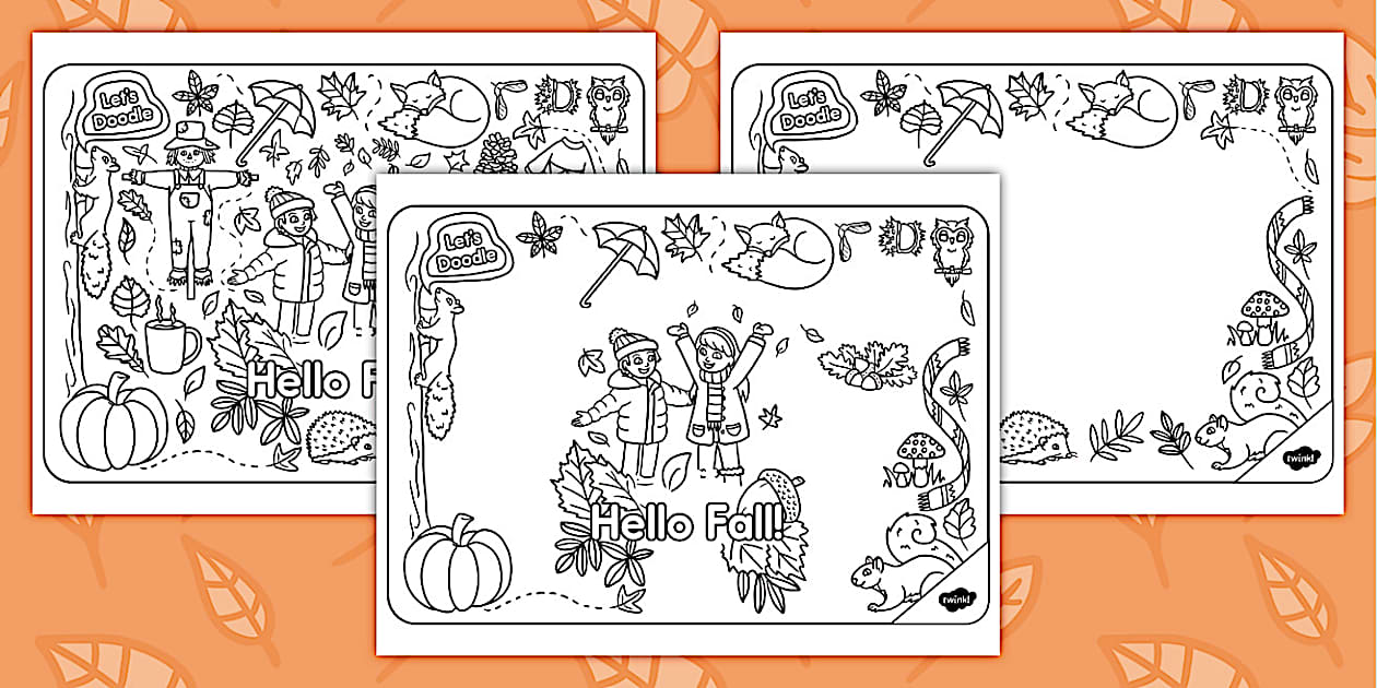 Fall Doodles Coloring Sheets | Arts & Crafts | Twinkl USA