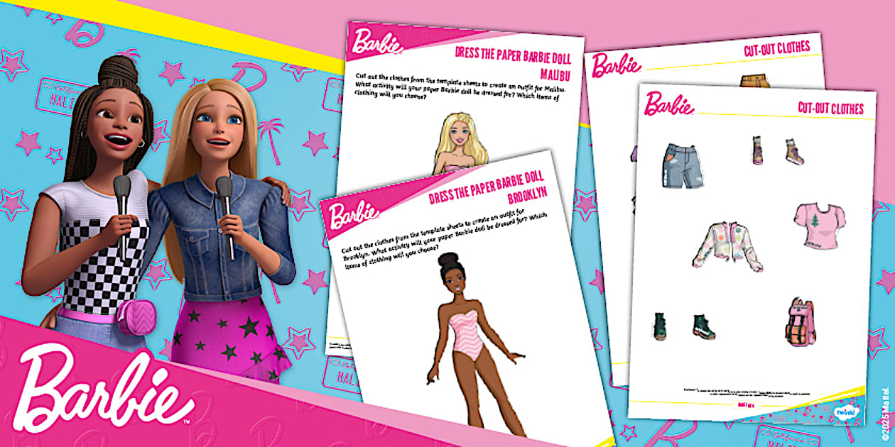 Barbie: Paper Doll Cut and Paste Activity