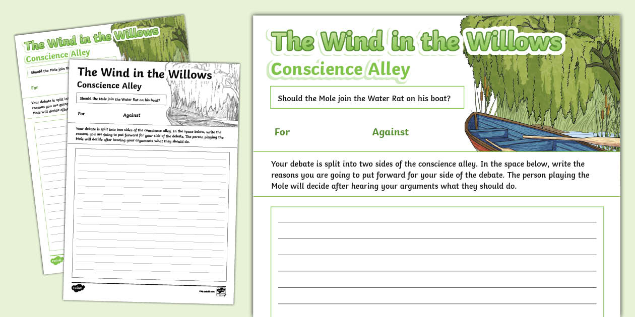 The Wind in the Willows Conscience Alley Writing Frame
