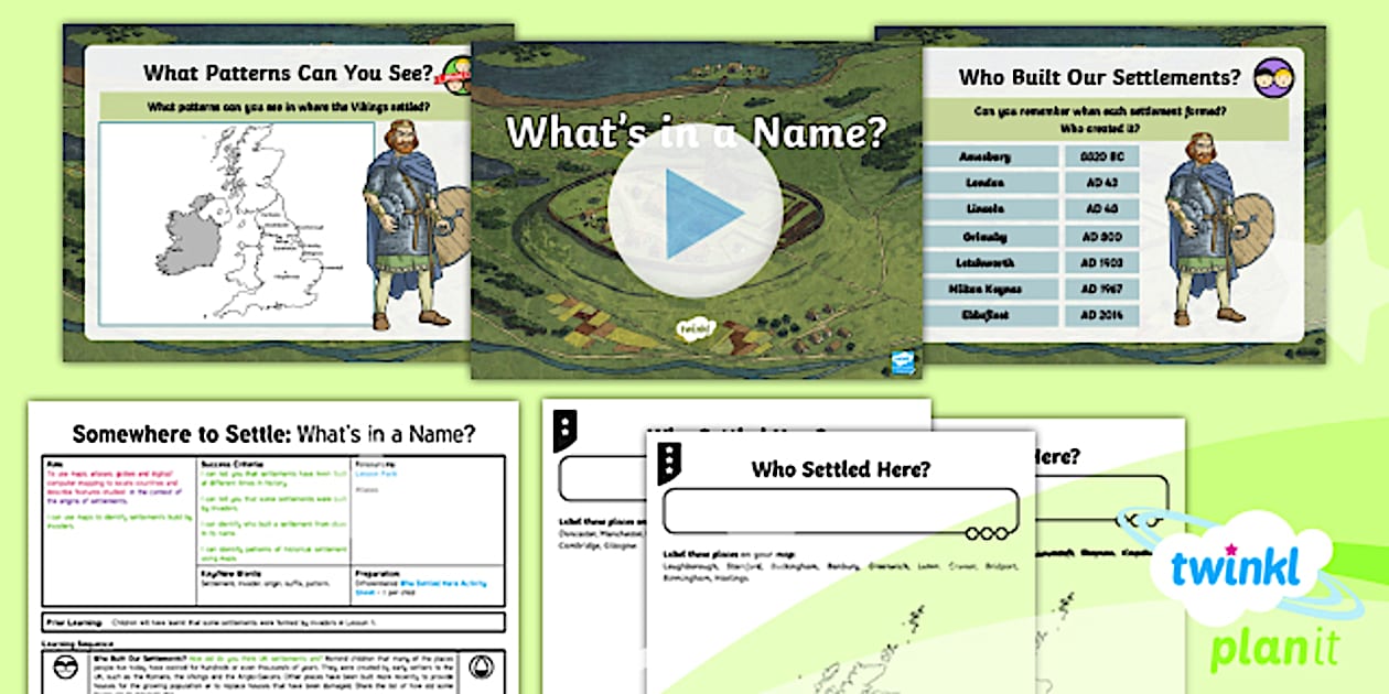 Geography: Somewhere to Settle: What's in a Name? Year 4 Lesson Pack 3