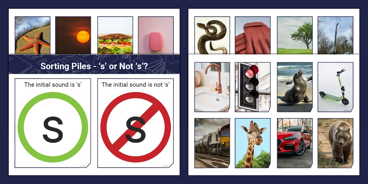 Reinforcing Sounds: 's' Initial Letter Sorting Activity